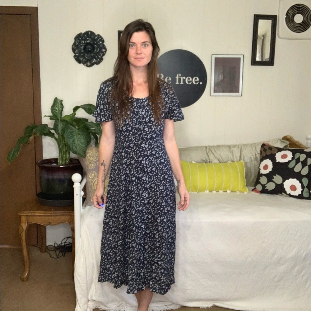 Karin Stevens Vintage Blue / White Floral Dress - Gem